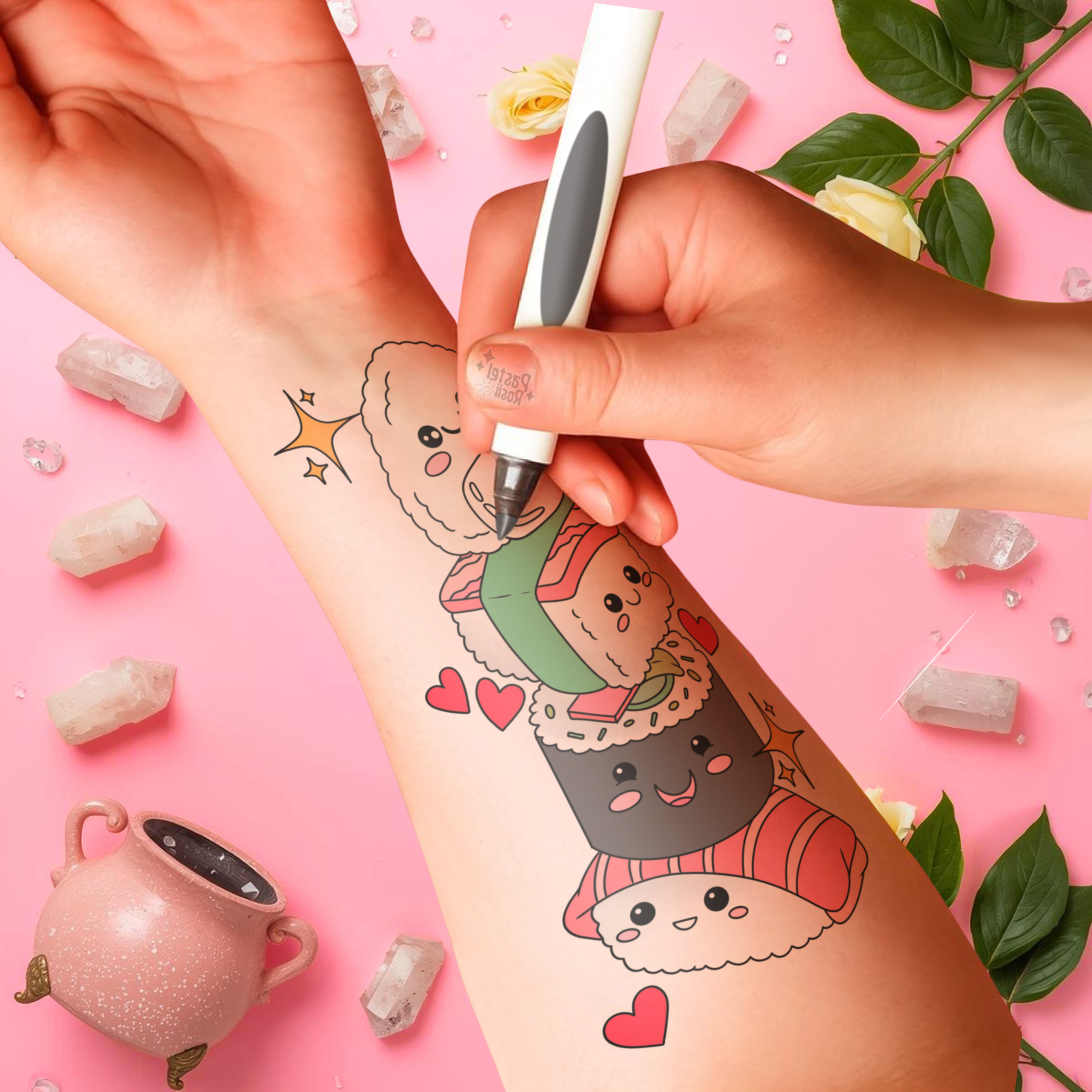 Pastel Rosii | Rollin’ With Happiness Temporary Tattoos – PastelRosii